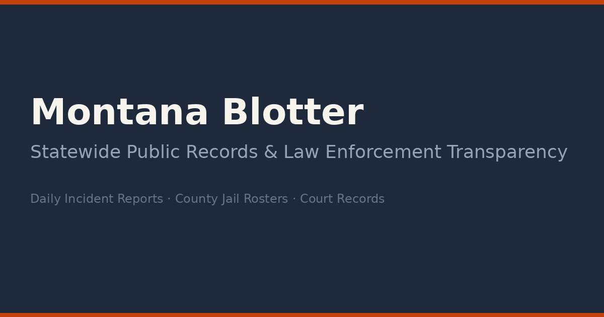 Log In | Montana Blotter